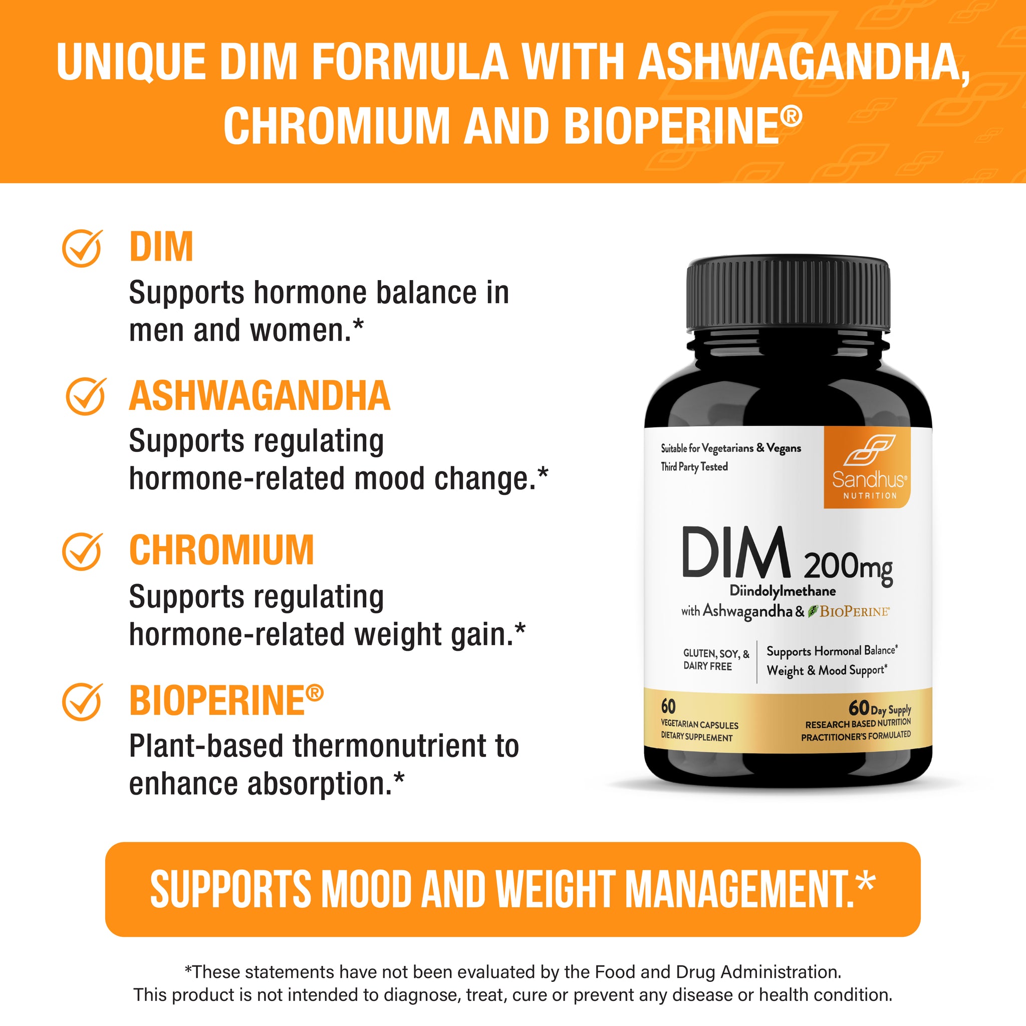 DIM with Ashwagandha and Bioperine Supplement | Sandhus – Sandhus Nutrition